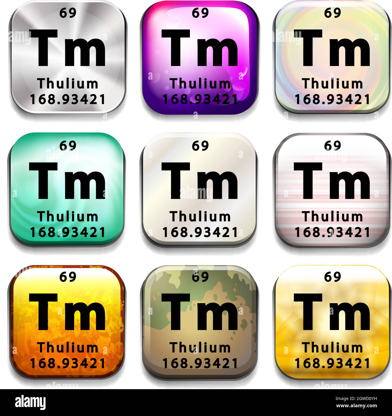 A periodic table button showing the Thulium Stock Vector Image & Art ...