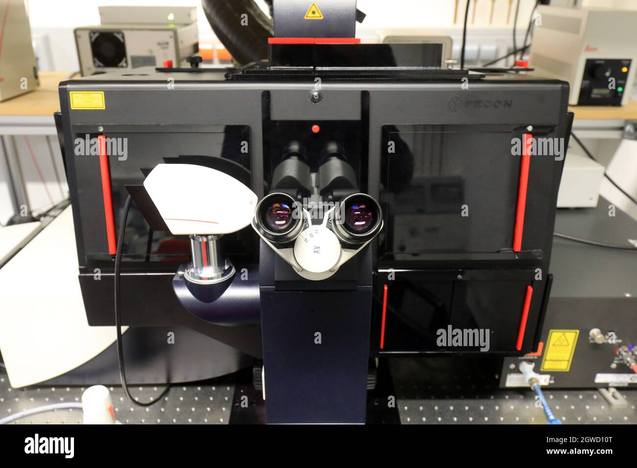 Magdeburg, Germany. 03rd Oct, 2021. A high-resolution microscope stands ...