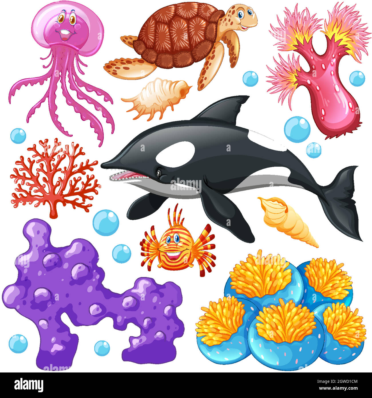 Cute sea creatures Cut Out Stock Images & Pictures - Alamy