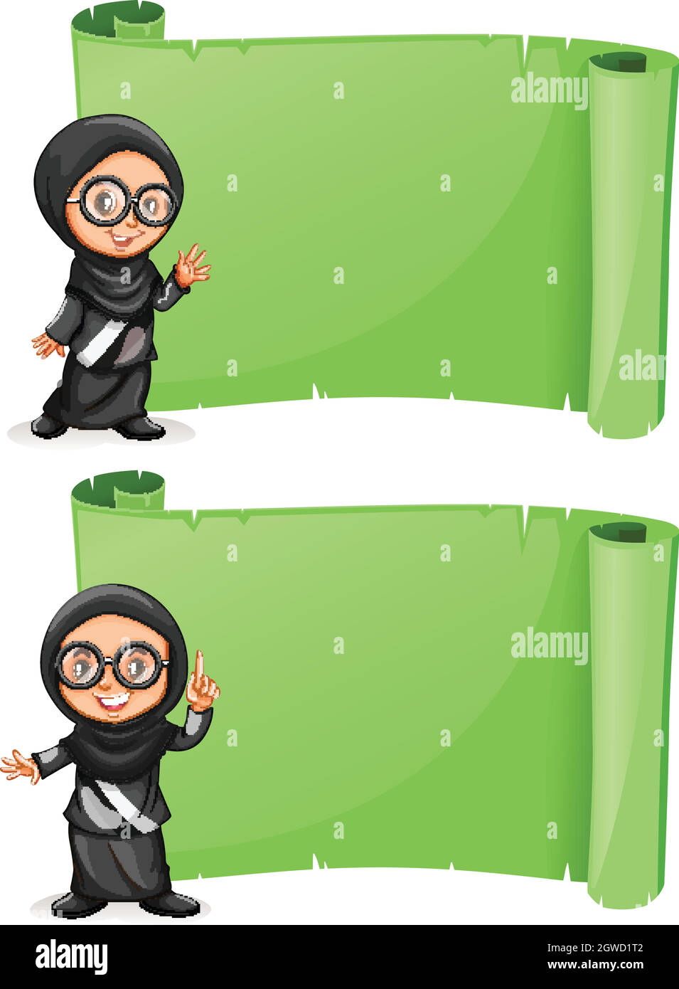 Muslim girls writing Stock Vector Images - Alamy