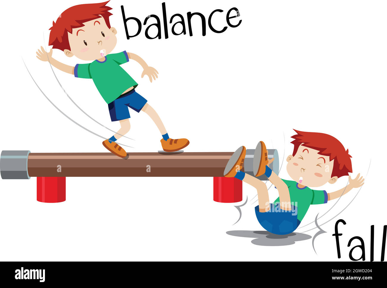 Cartoon boy fall down hi-res stock photography and images - Alamy