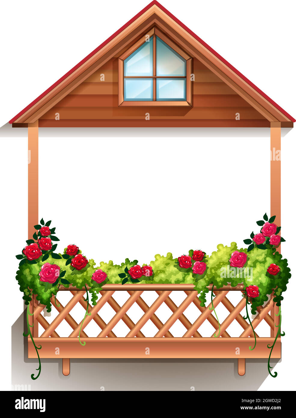 Wood facade porch Stock Vector Images - Alamy
