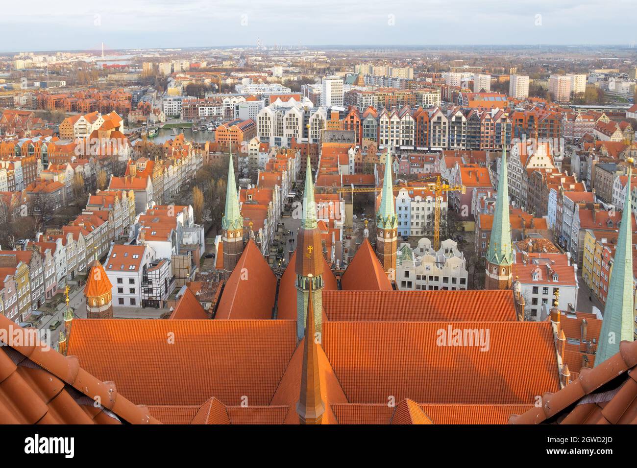 GDANSK, POLAND - 2020 JANUARY 19.City viewed from the top of a ...