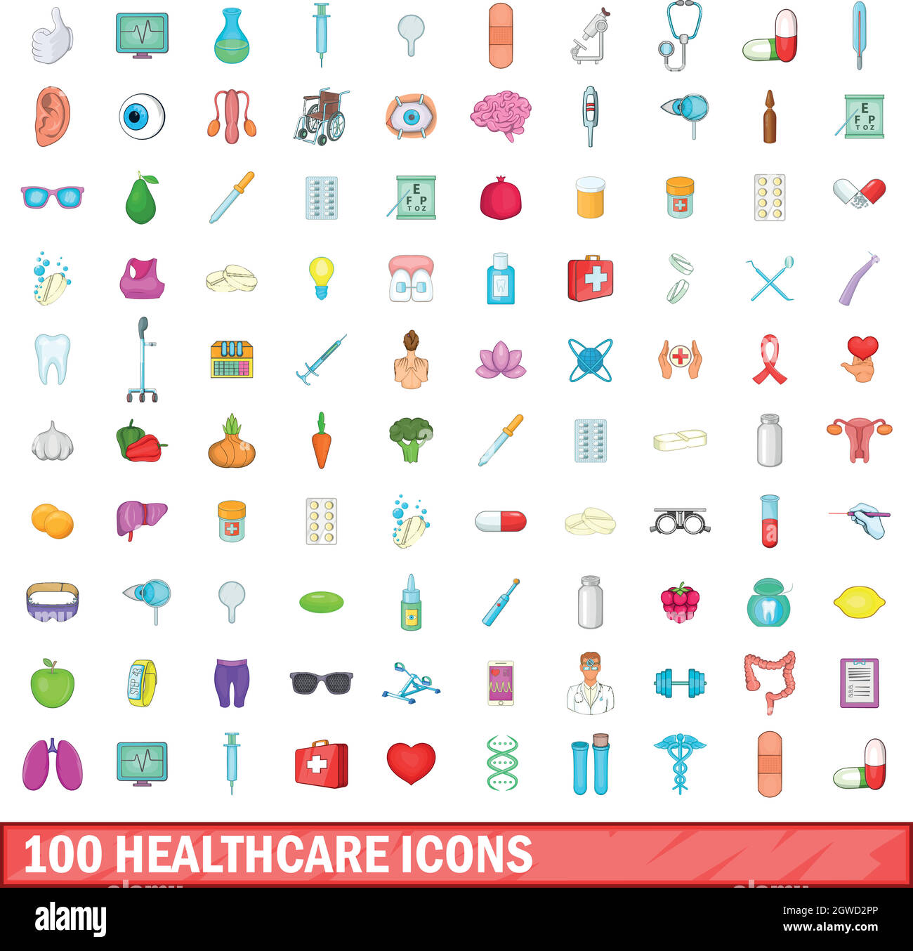 Healthcare icons cartoon hi-res stock photography and images - Alamy