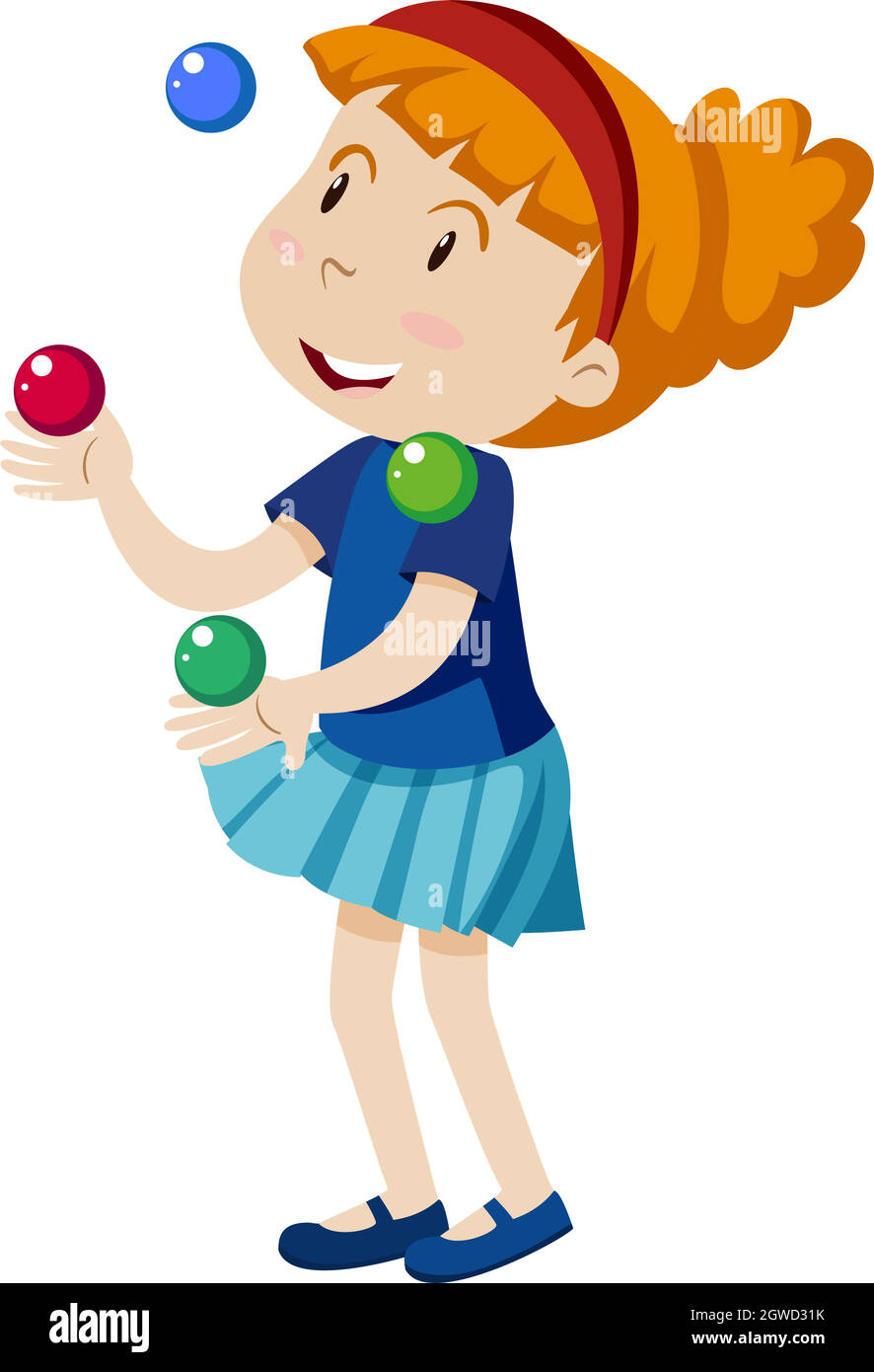 A Girl Juggling on White Background Stock Vector Image & Art - Alamy