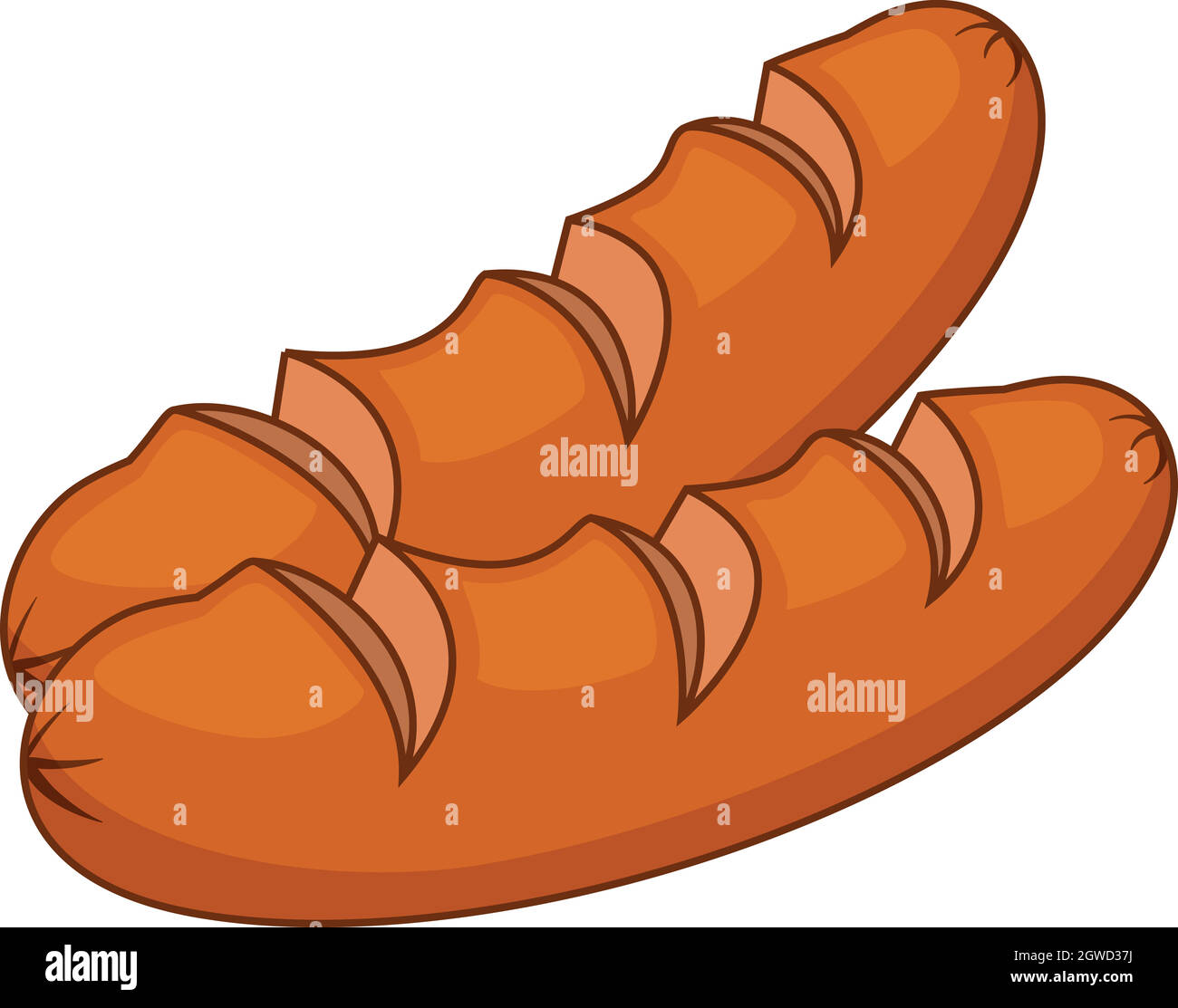 Single fresh bread isolated Stock Vector Images - Alamy
