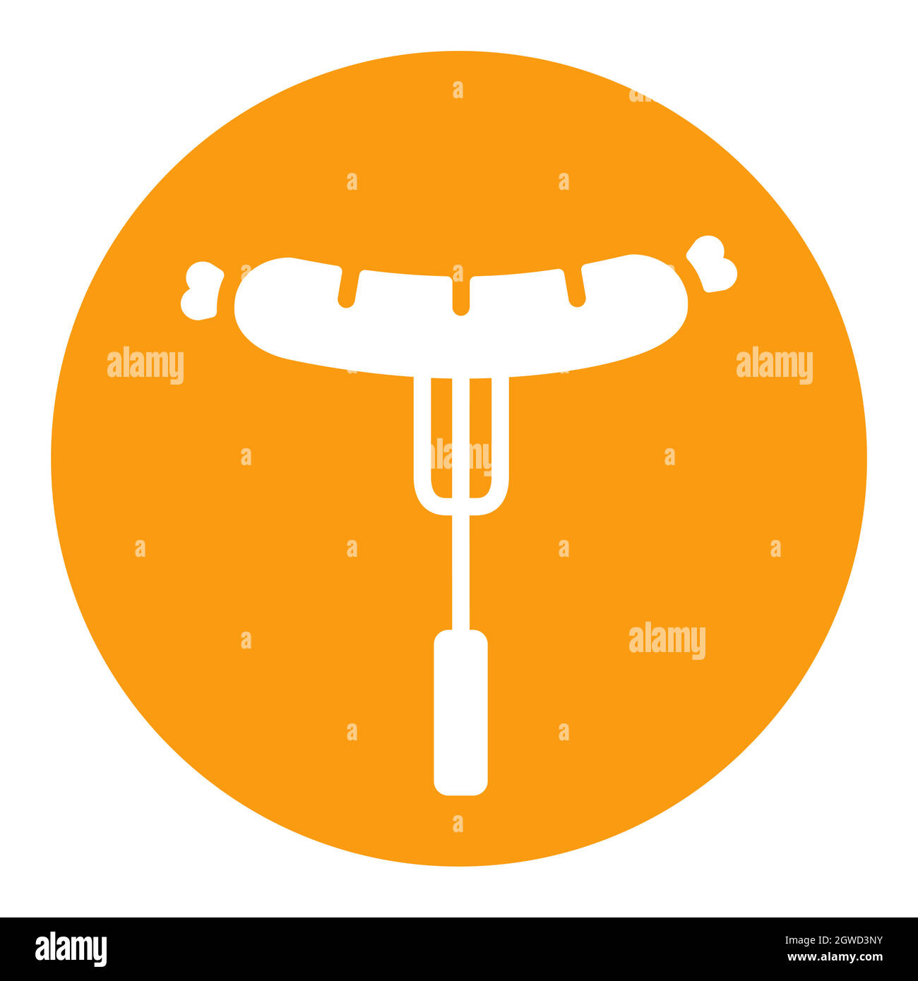 Sausage cooked meat food glyph Cut Out Stock Images & Pictures - Alamy