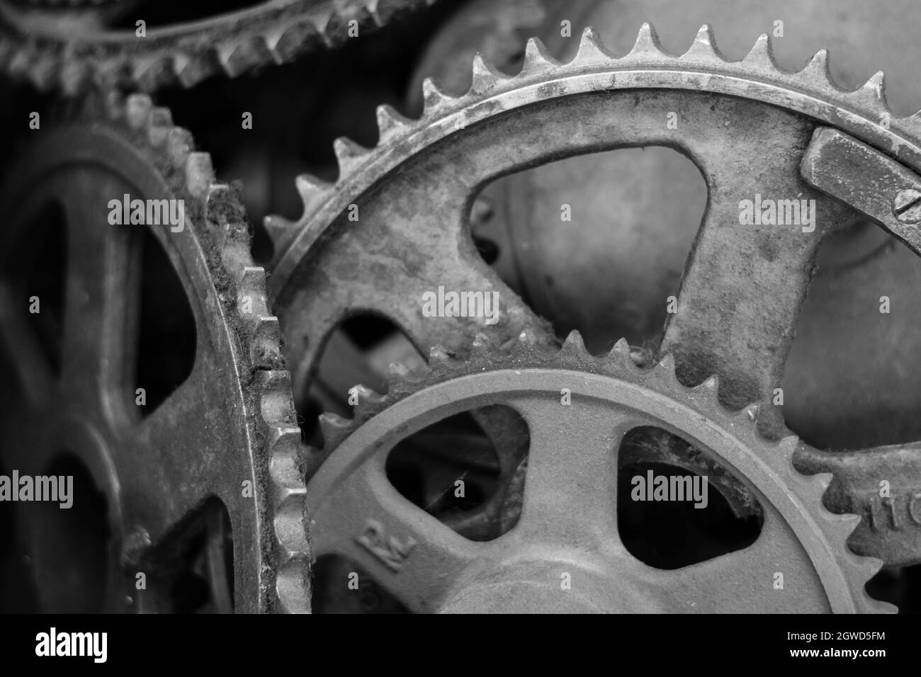 Old cogs and gears Black and White Stock Photos & Images - Alamy