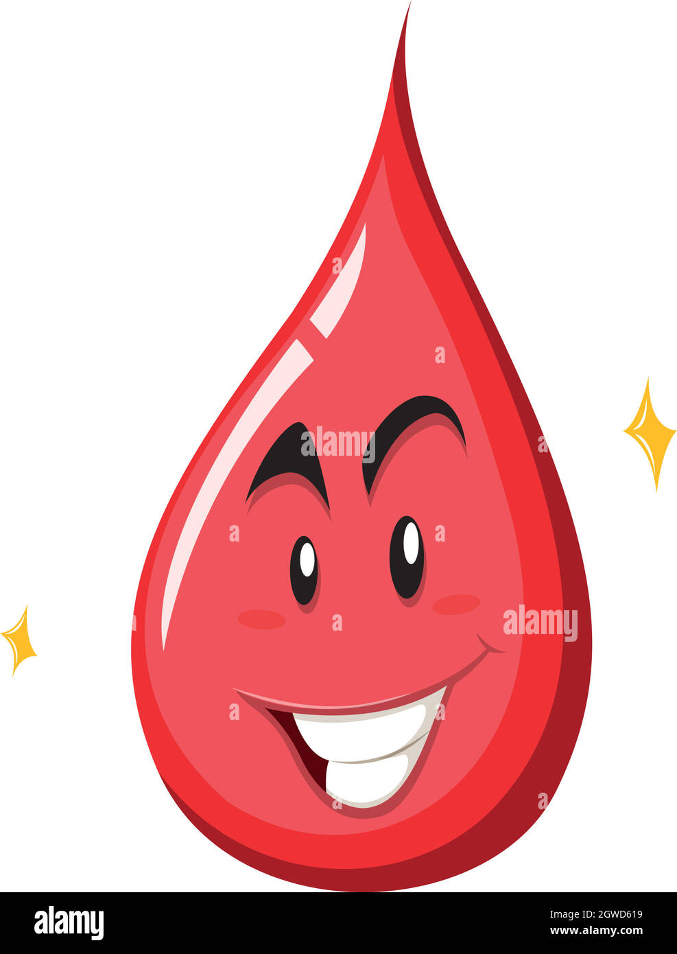Drop of blood with happy face Stock Vector Image & Art - Alamy