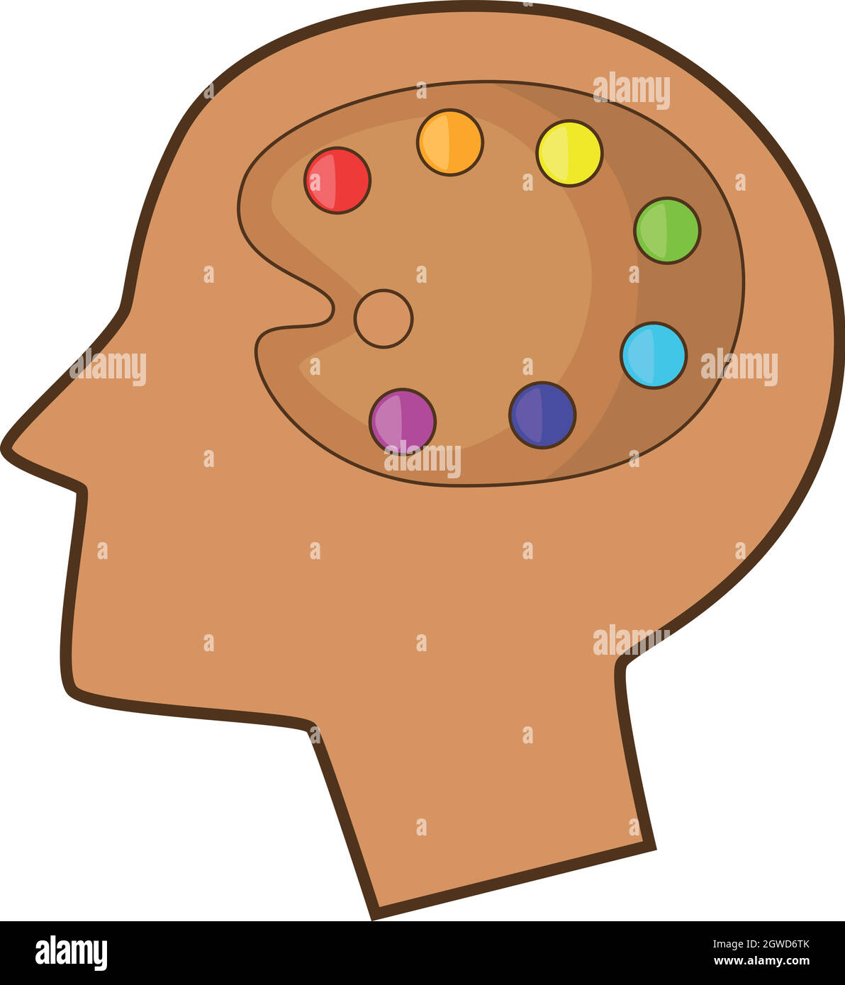Art palette in human head icon, cartoon style Stock Vector Image & Art ...