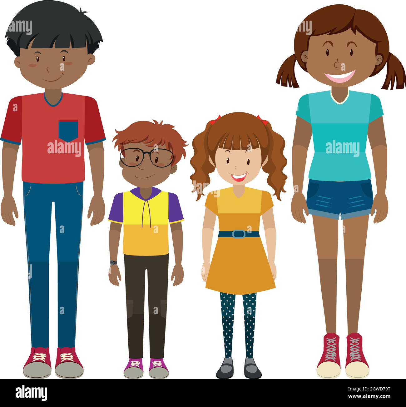 Kids and teenagers standing Stock Vector Image & Art - Alamy