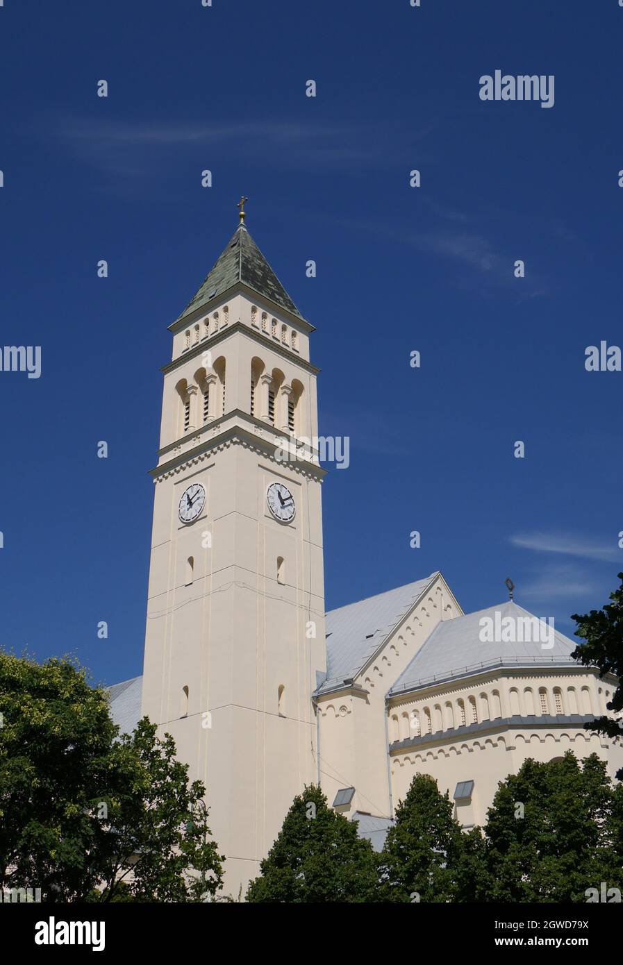 St Joseph's Catholic church, Kos Karoly Square in the residential ...