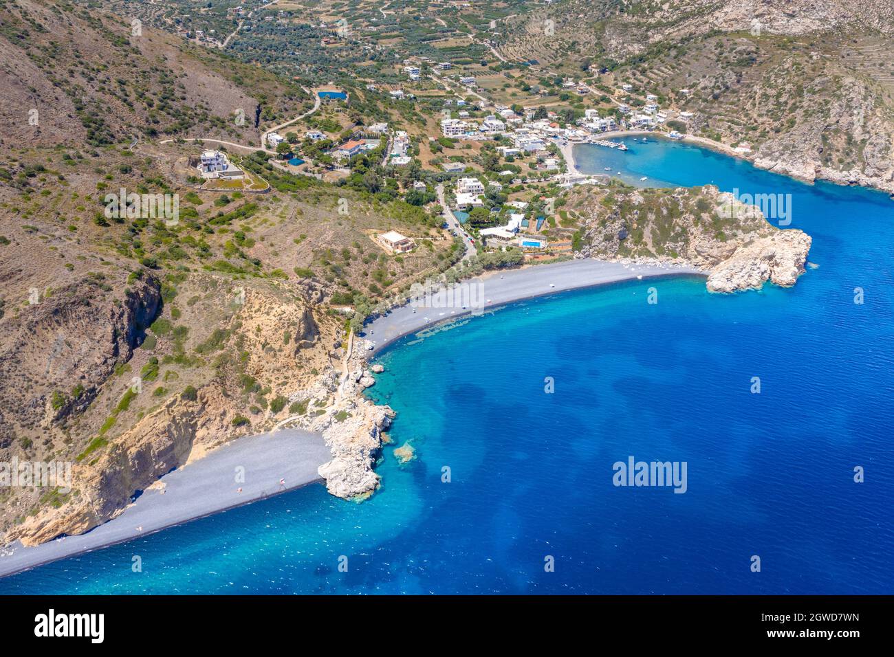Volcano beach Mavra Volia on Chios island, Greece Stock Photo - Alamy