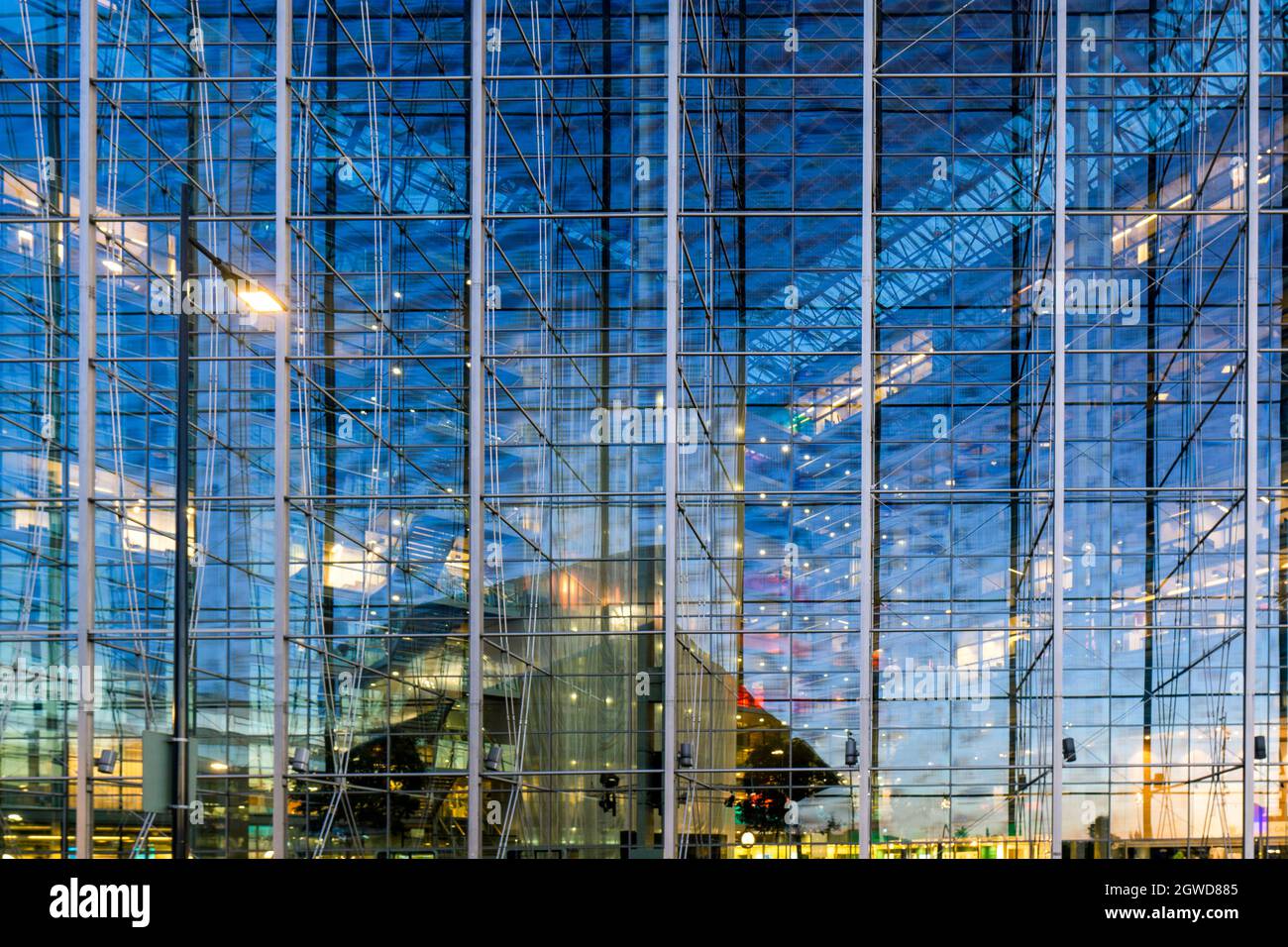 Glass facade of Sanomatalo, Sanoma House - commercial and office ...