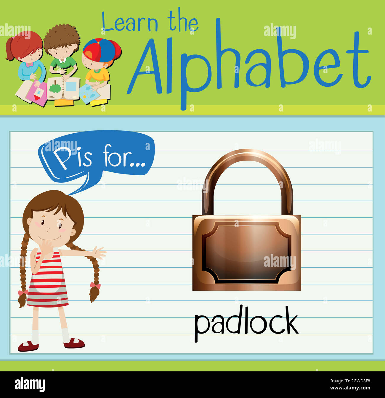 Flashcard letter P is for padlock Stock Vector Image & Art - Alamy