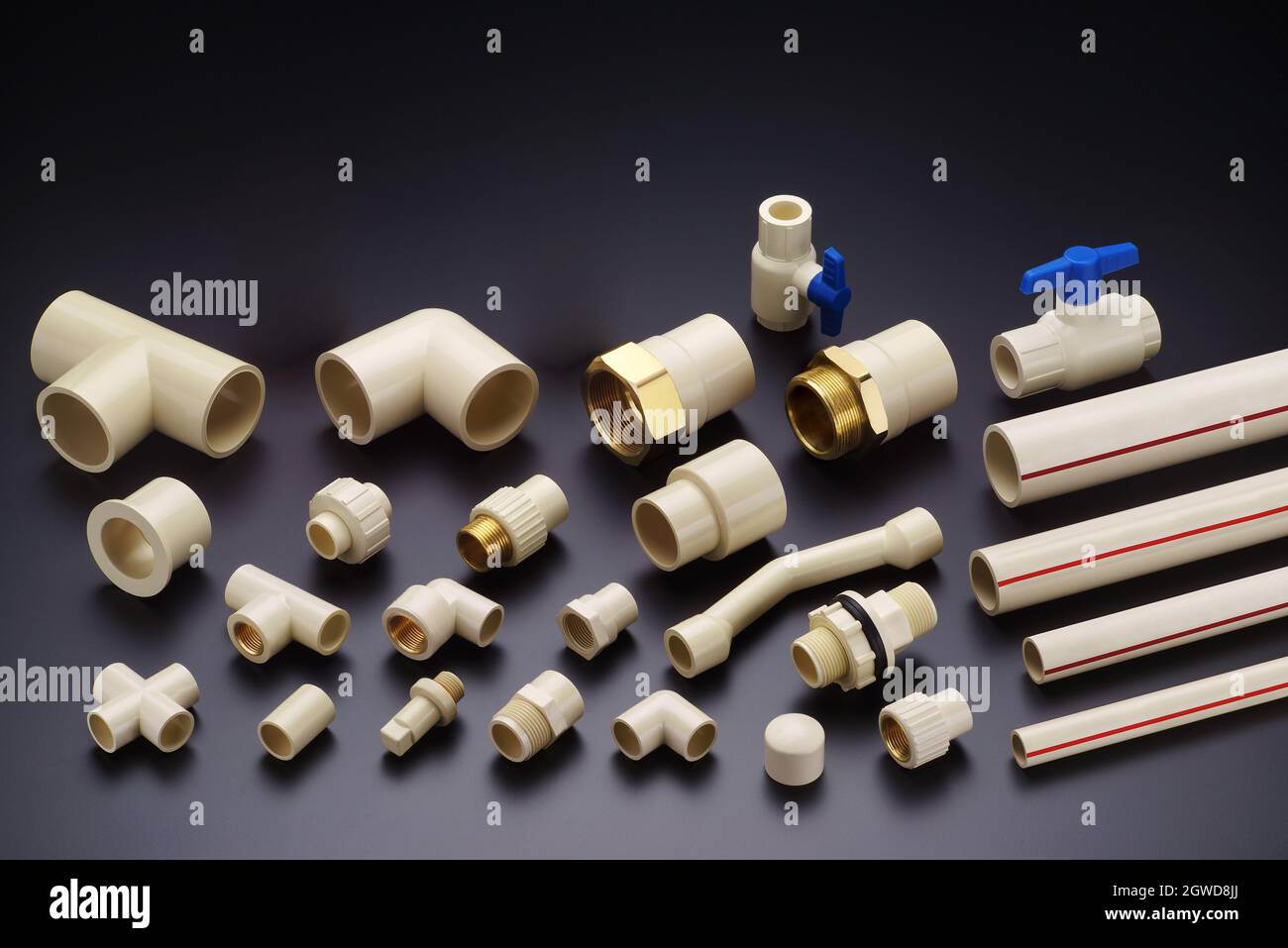 UPVC & CPVC Fittings for polypropylene pipes. Elements for pipelines ...