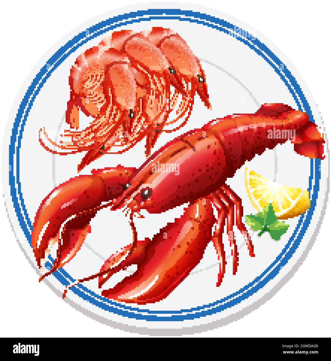 Aerial view of food on plate Stock Vector Image & Art - Alamy