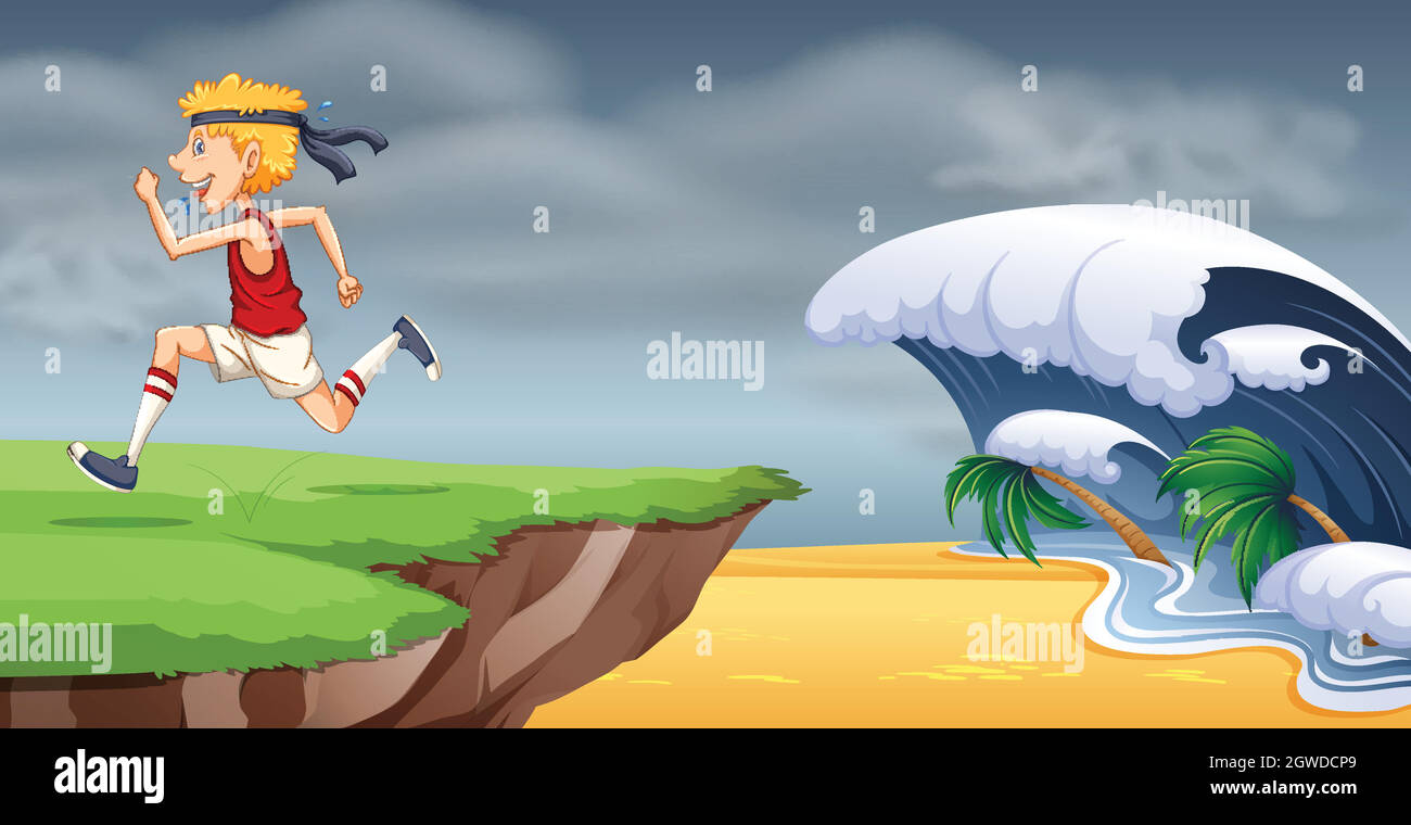 A man running at the cliff Stock Vector Image & Art - Alamy