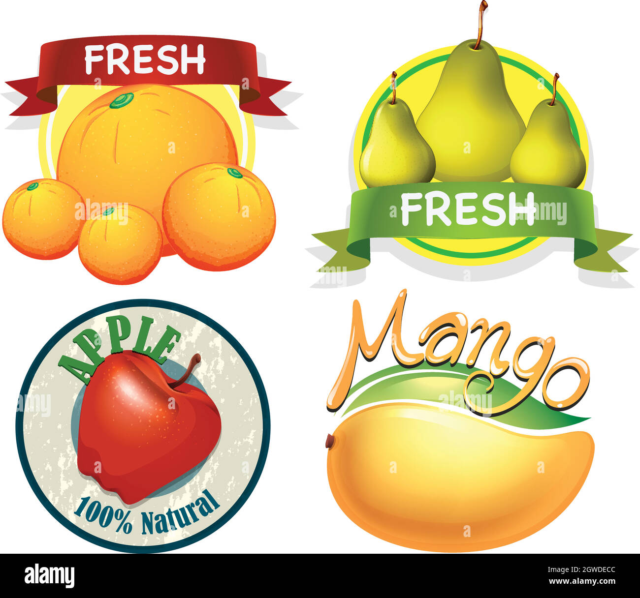 Label design with word and fresh fruits Stock Vector Image & Art - Alamy