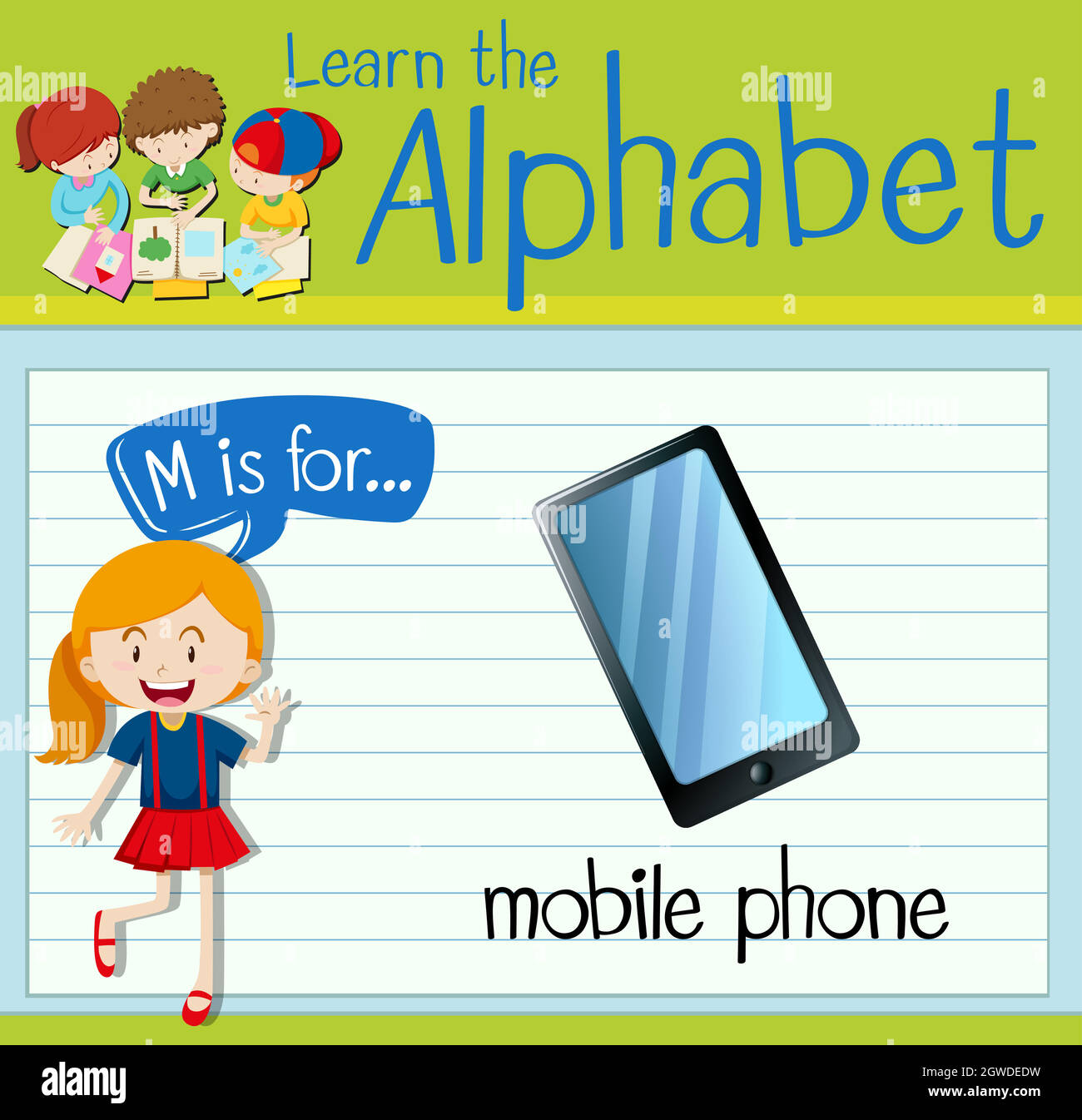 Mobile phone children Stock Vector Images - Alamy