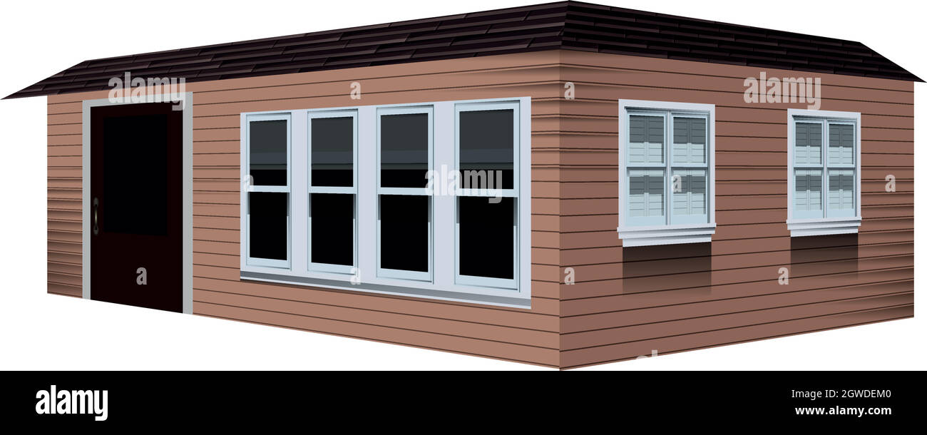 Small house painted in brown Stock Vector Image & Art - Alamy