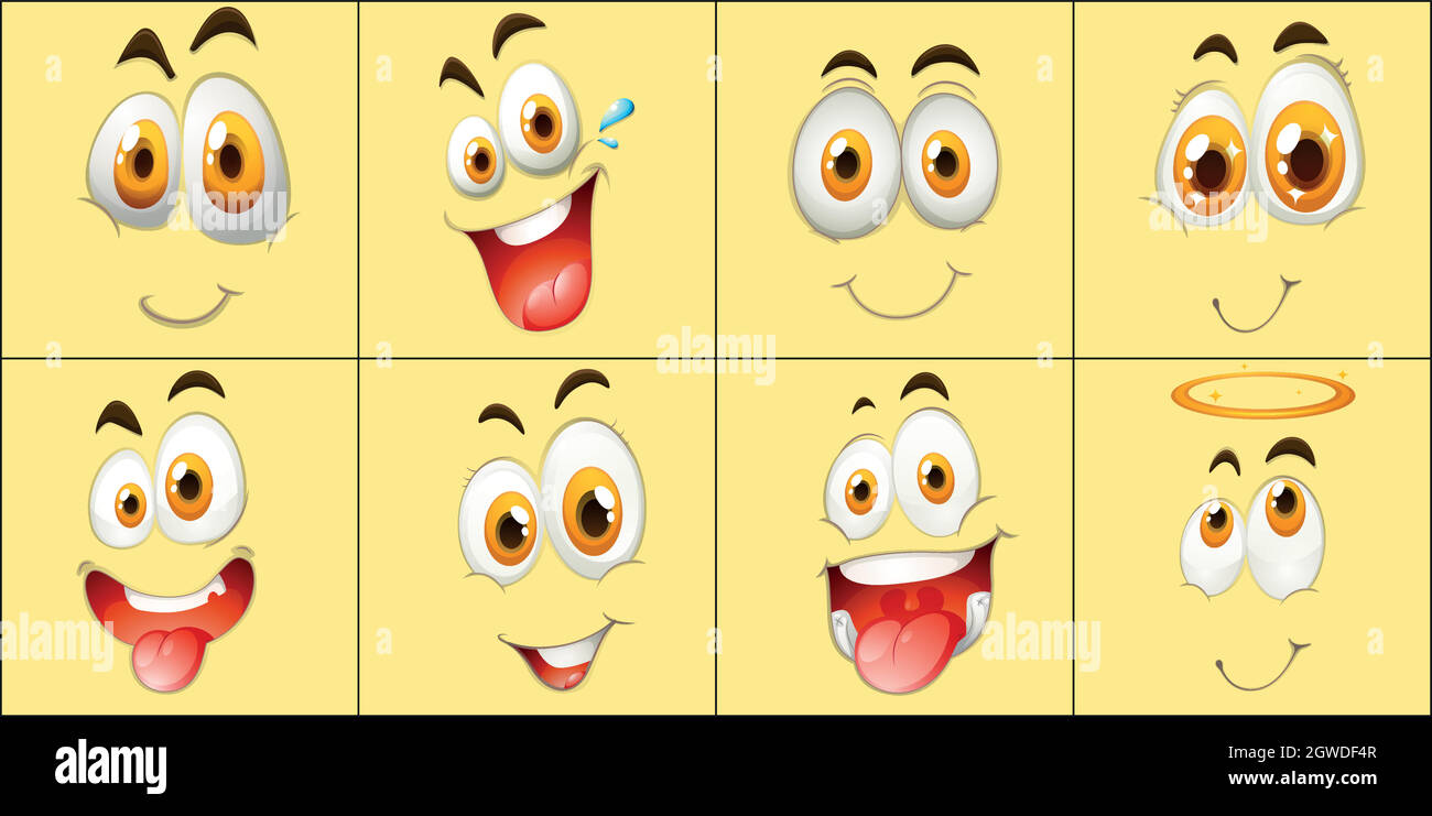 Set of facial expression Stock Vector Image & Art - Alamy