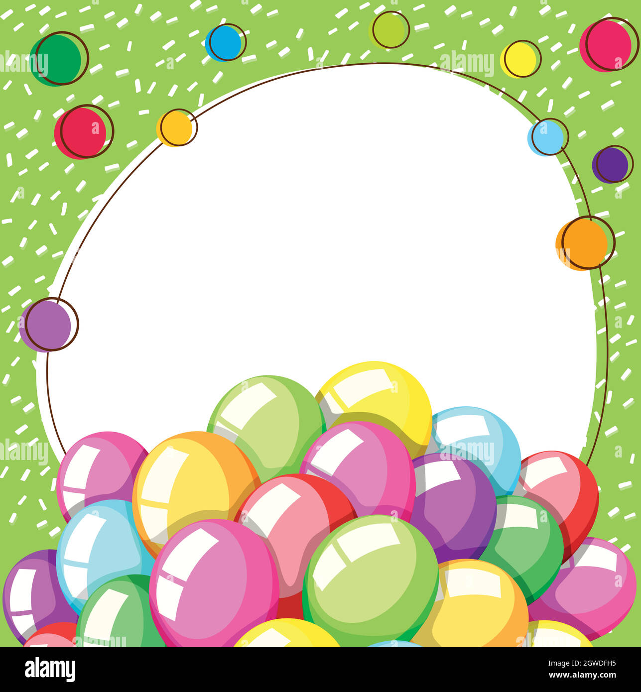 Border template with colorful balloons Stock Vector Image & Art - Alamy