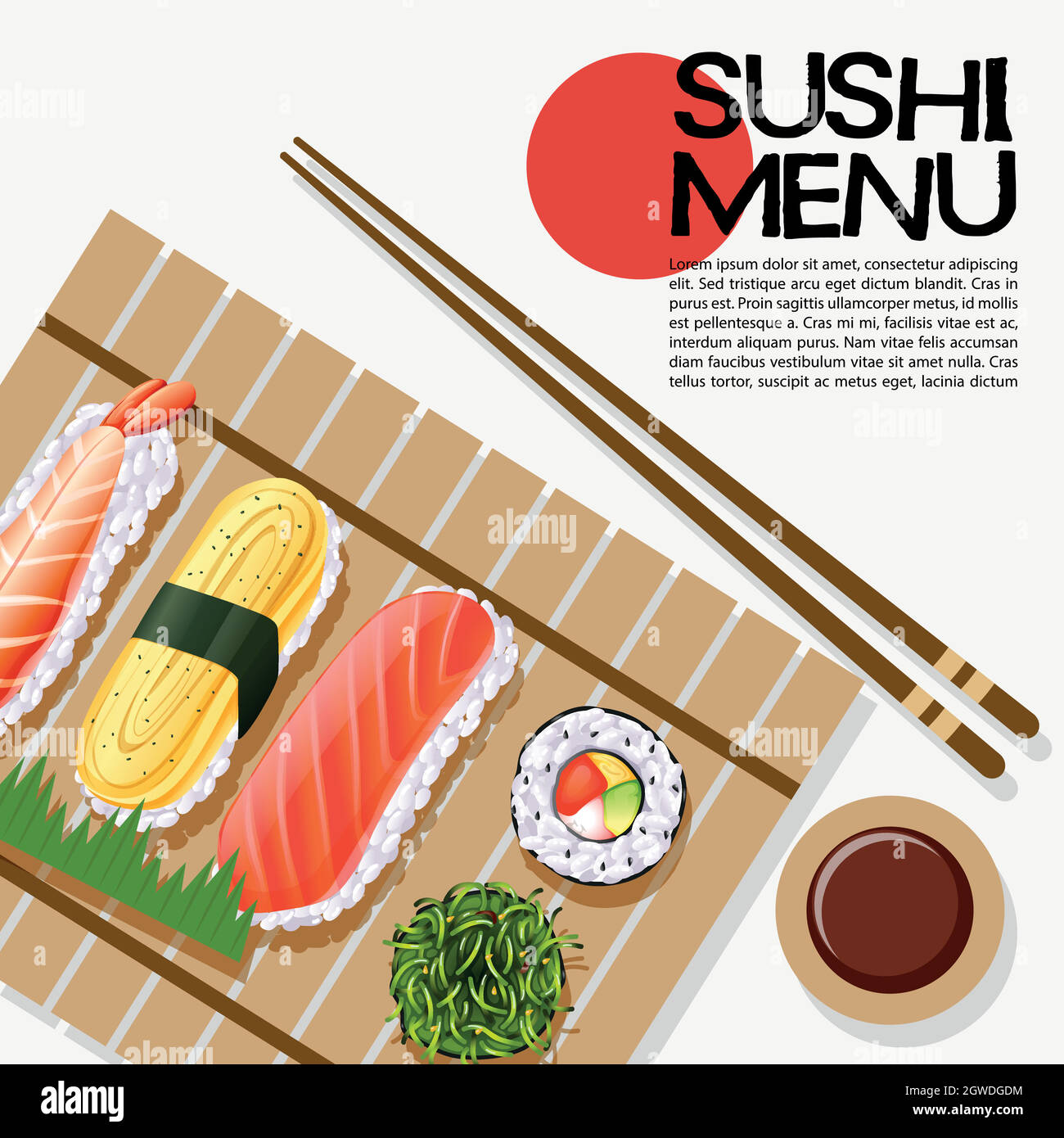 Sushi menu design on poster Stock Vector Image & Art - Alamy