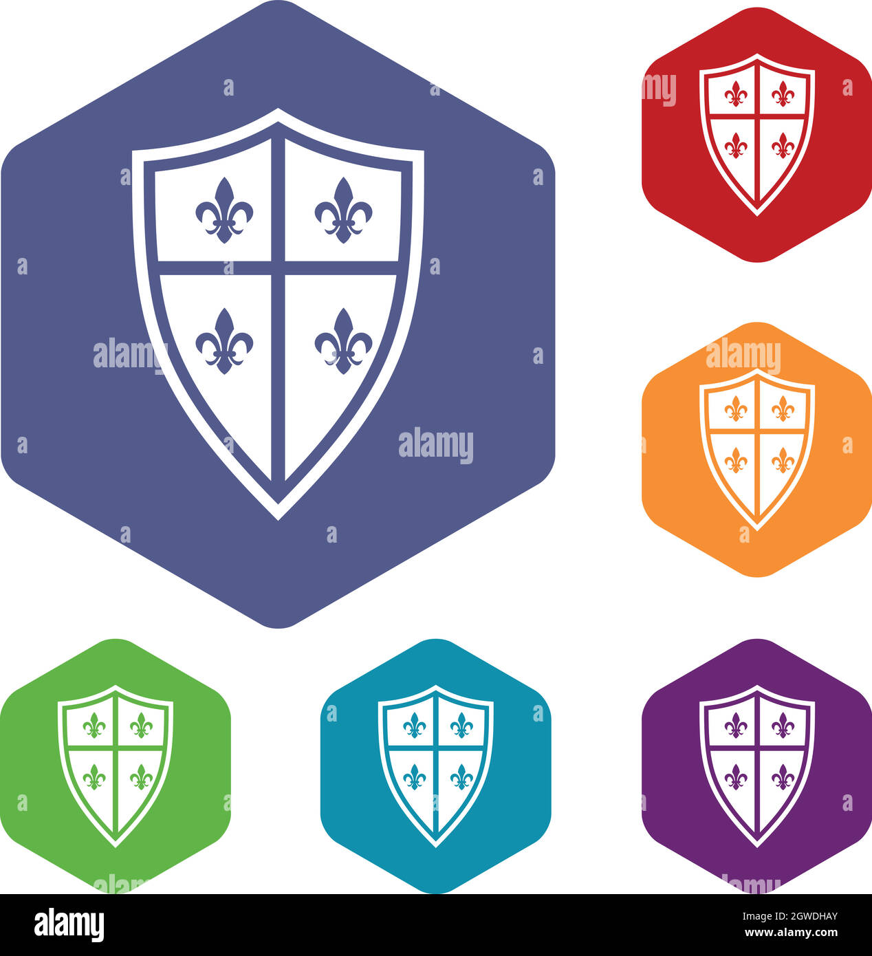 Royal shield icons set Stock Vector Image & Art - Alamy
