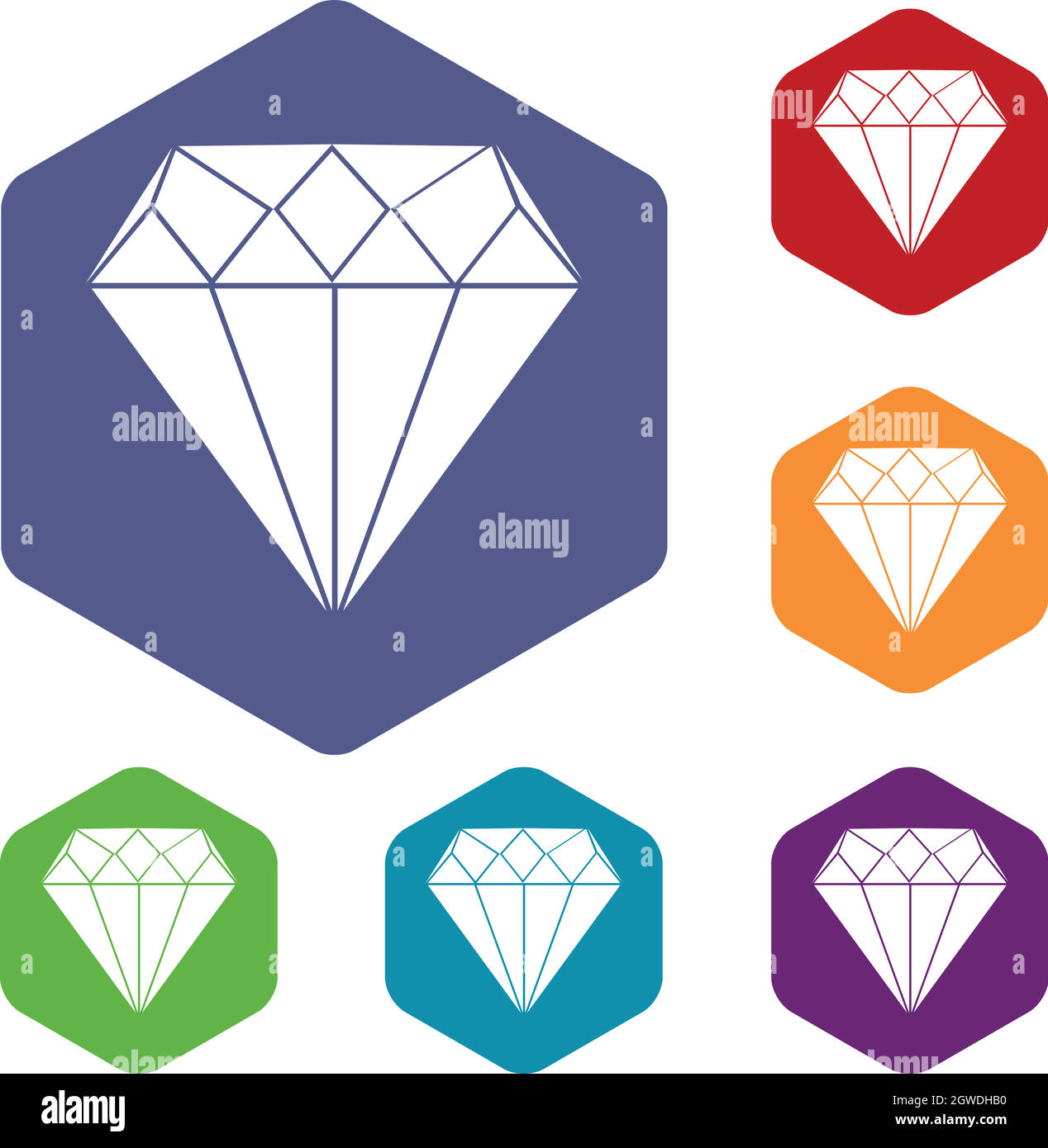 Diamond icons set Stock Vector Image & Art - Alamy