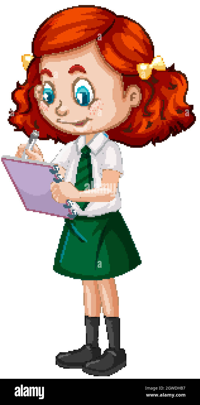 Girl writing letter cartoon Cut Out Stock Images & Pictures - Alamy