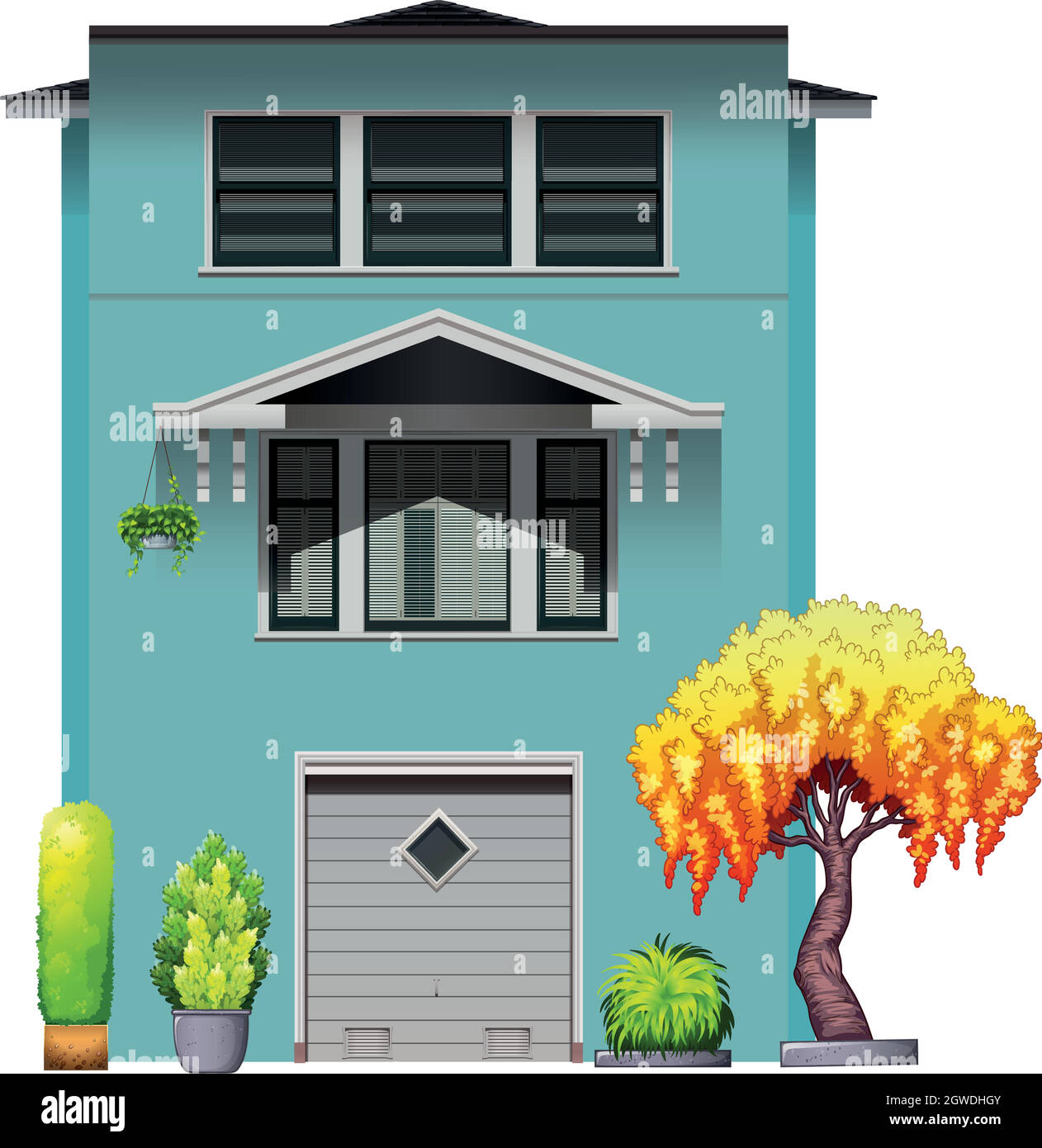 Beautiful modern house parking Cut Out Stock Images & Pictures - Alamy