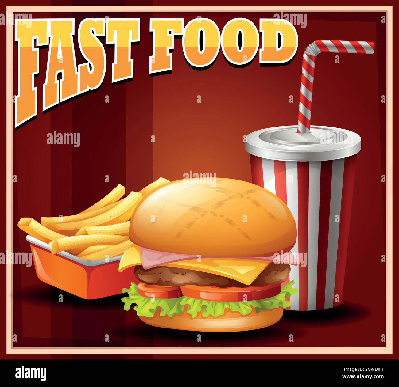 Fastfood set on poster Stock Vector Image & Art - Alamy