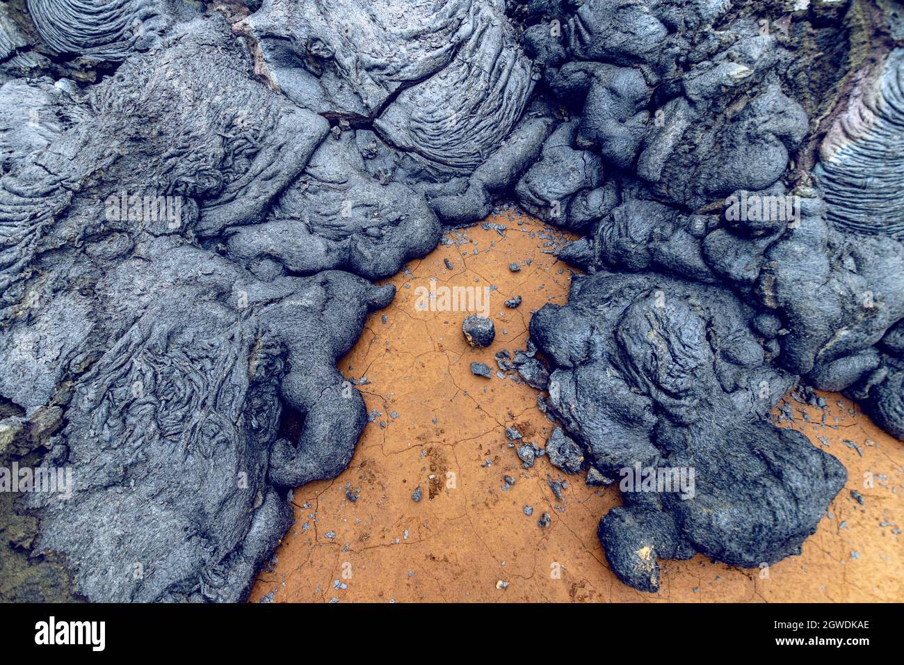 Fagradalsfjall, Iceland - June 11th, 2021: cooling lava, volcano ...