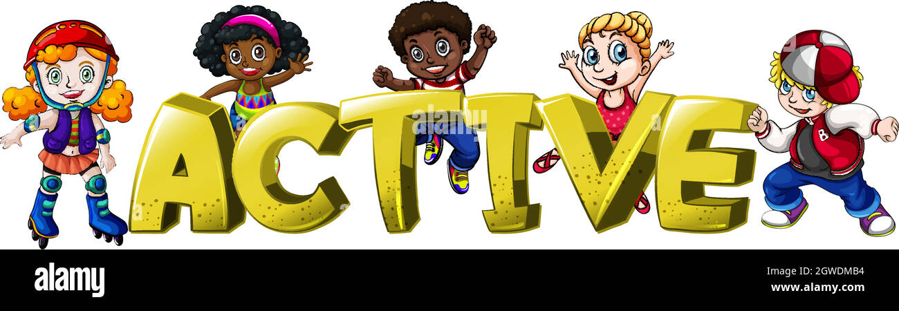 Font design for word active Stock Vector Image & Art - Alamy