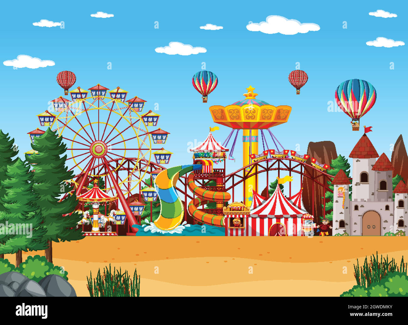 Balloons in nature Stock Vector Images - Alamy