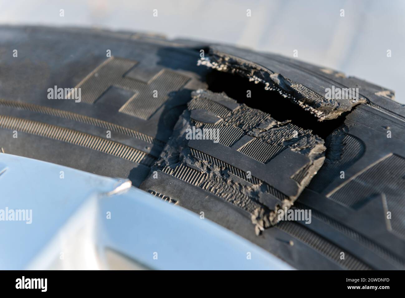 Car tire burst hi-res stock photography and images - Alamy