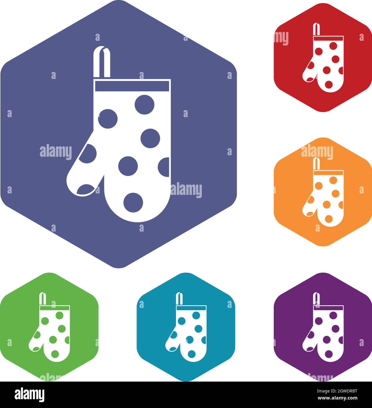 Kitchen glove icons set Stock Vector Image & Art - Alamy