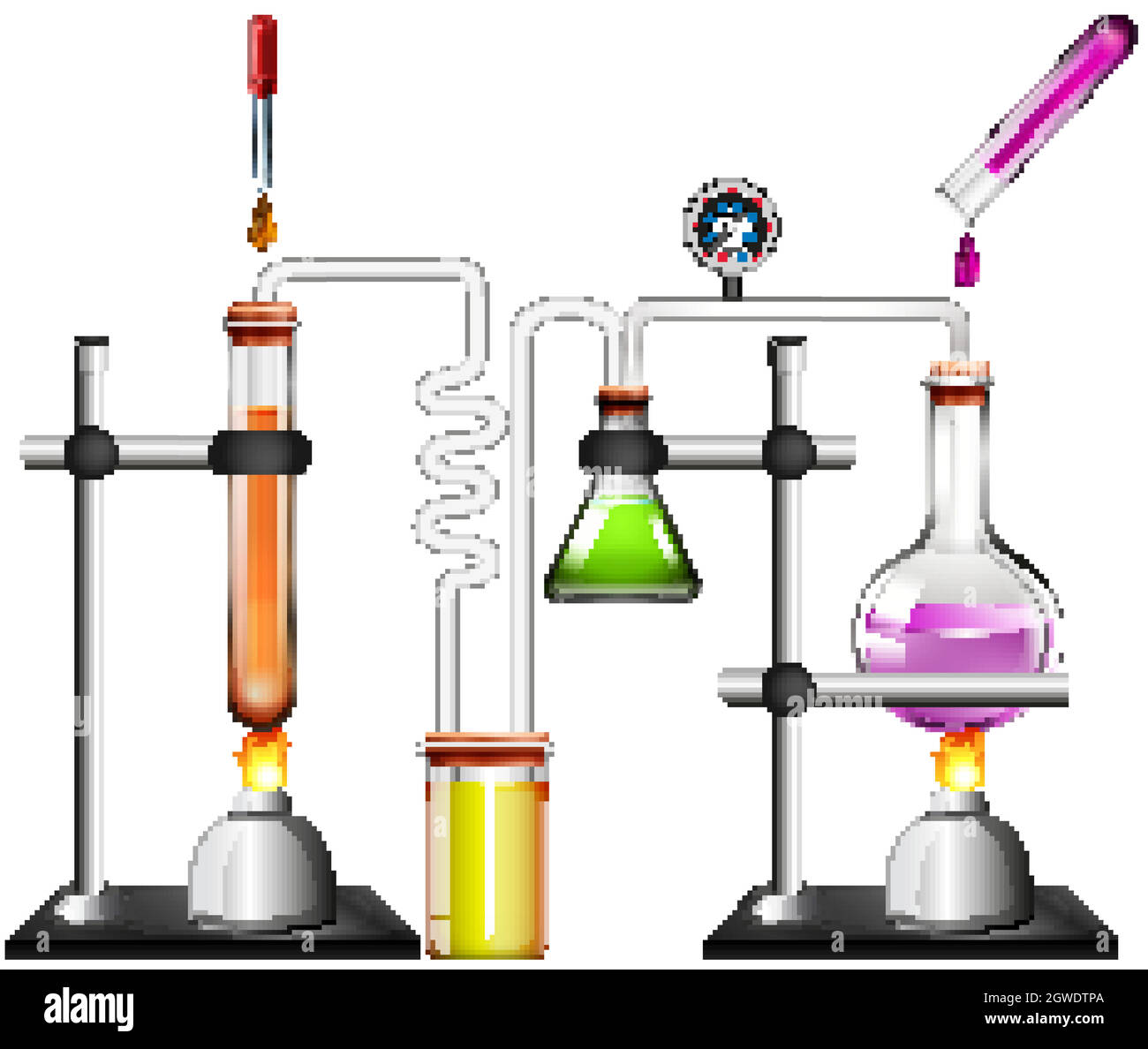 Test tube on burner Stock Vector Images - Alamy