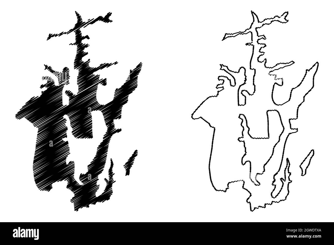 Imphal East district (Manipur State, Republic of India) map vector ...