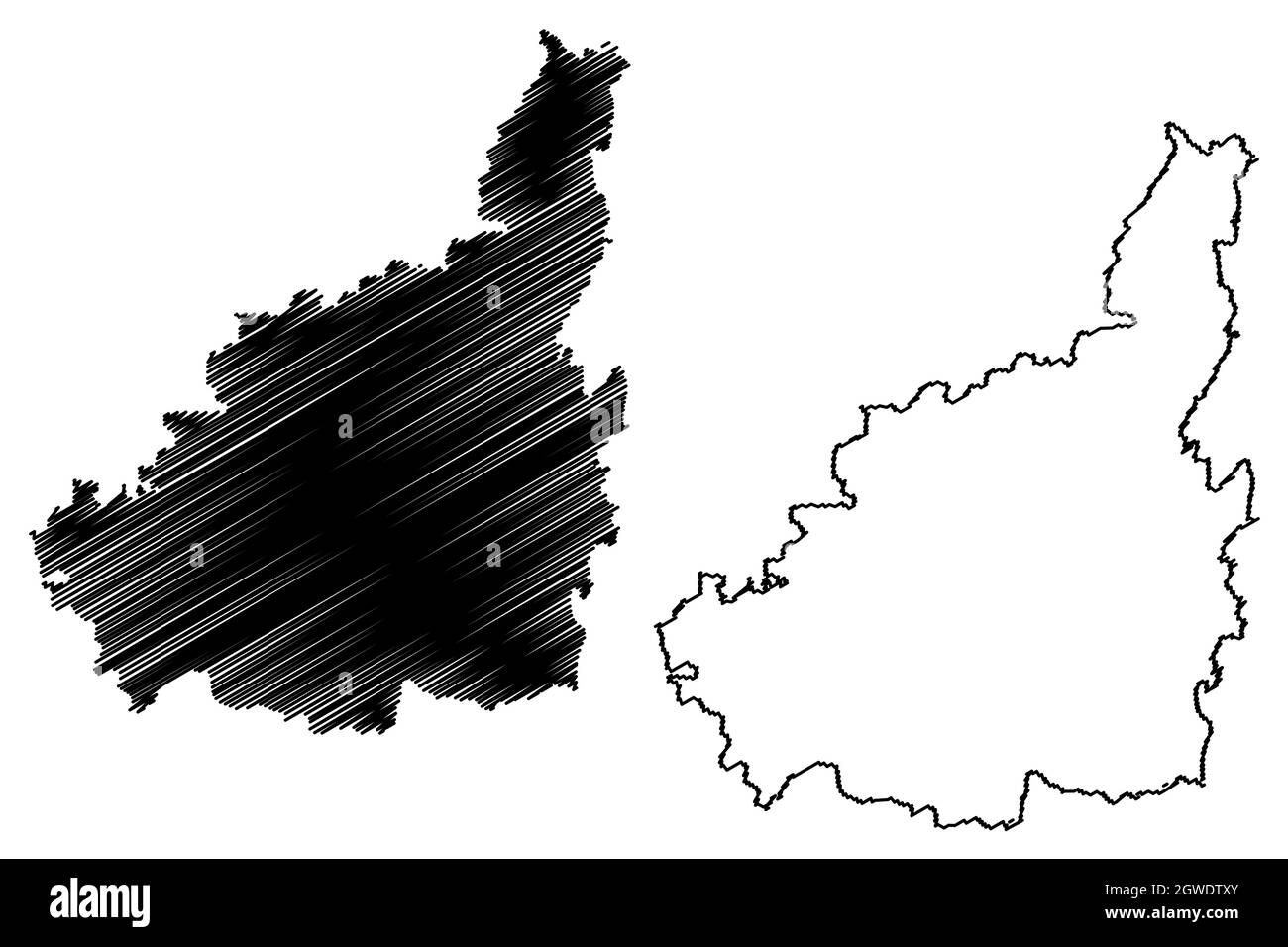Jaipur district (Rajasthan State, Republic of India) map vector ...