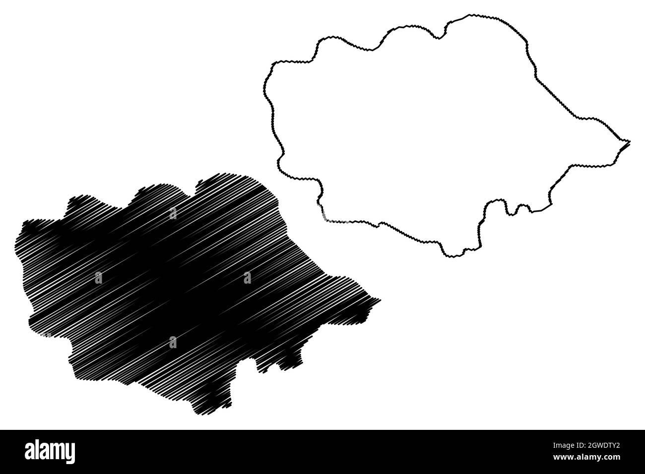 Jagitial district (Telangana State, Republic of India) map vector ...