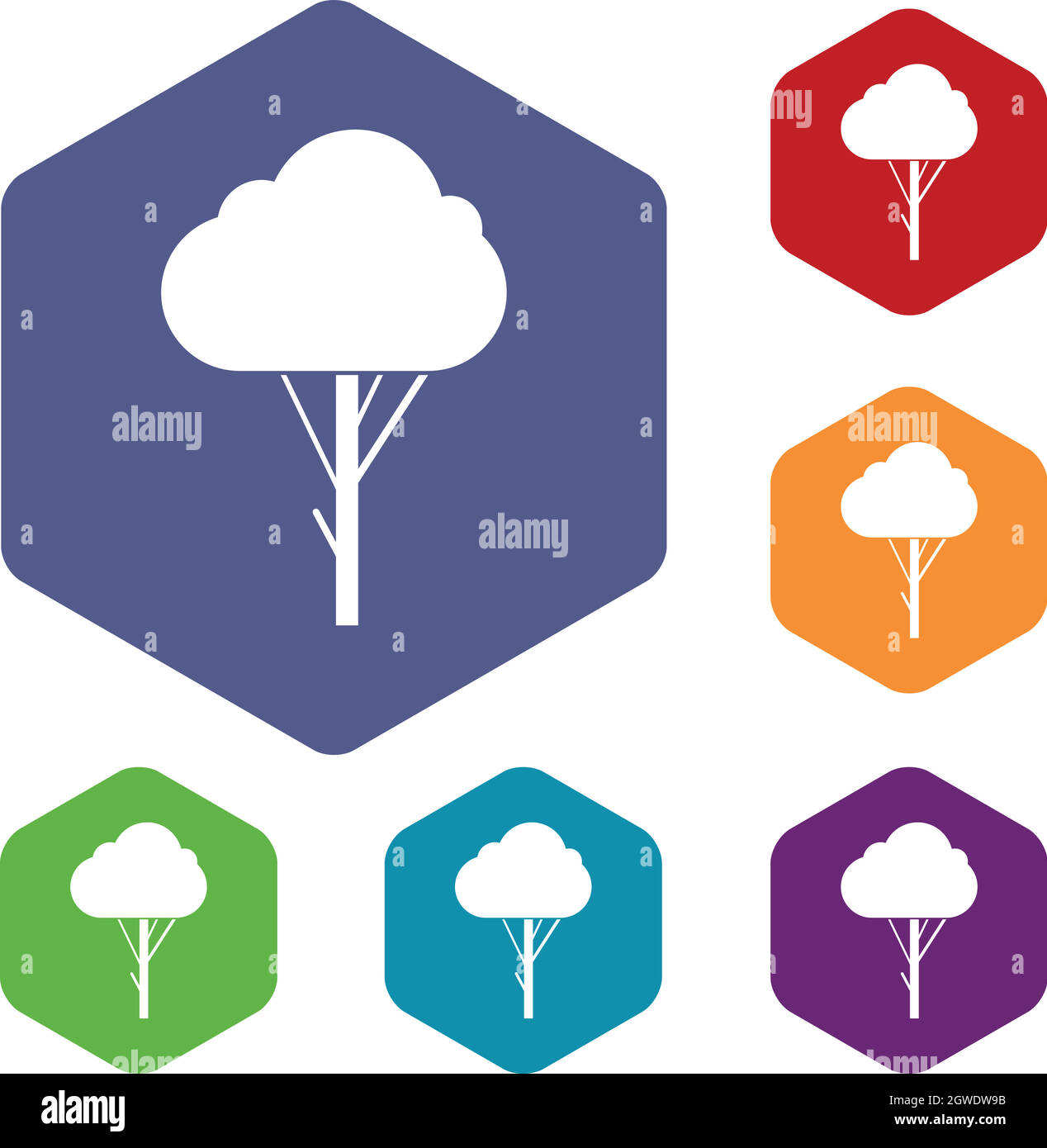 Tree icons set Stock Vector Image & Art - Alamy