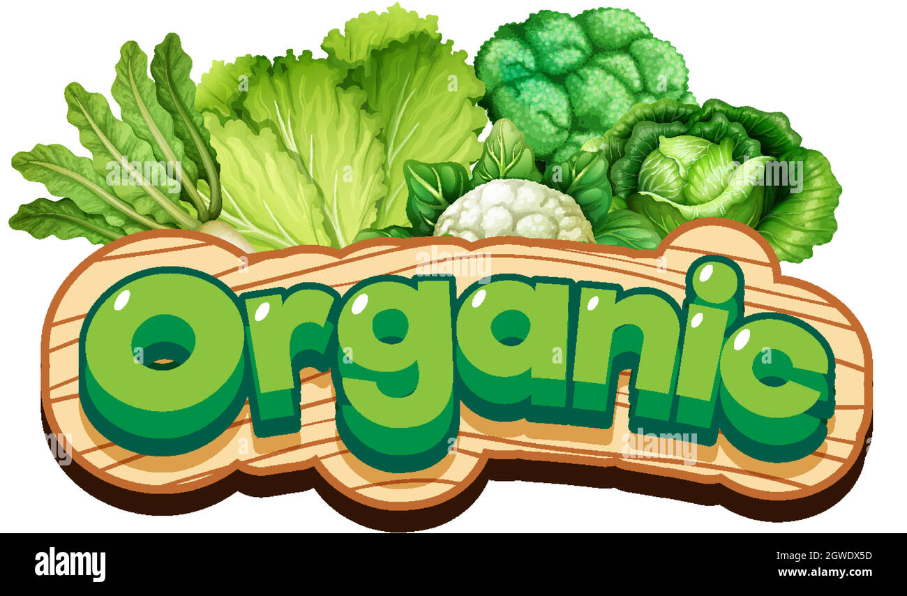 Font design for word organic with fresh vegetables Stock Vector Image ...