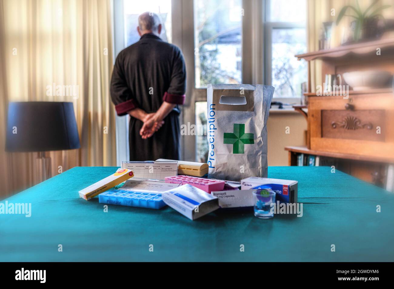 Old man dressing gown hi-res stock photography and images - Alamy