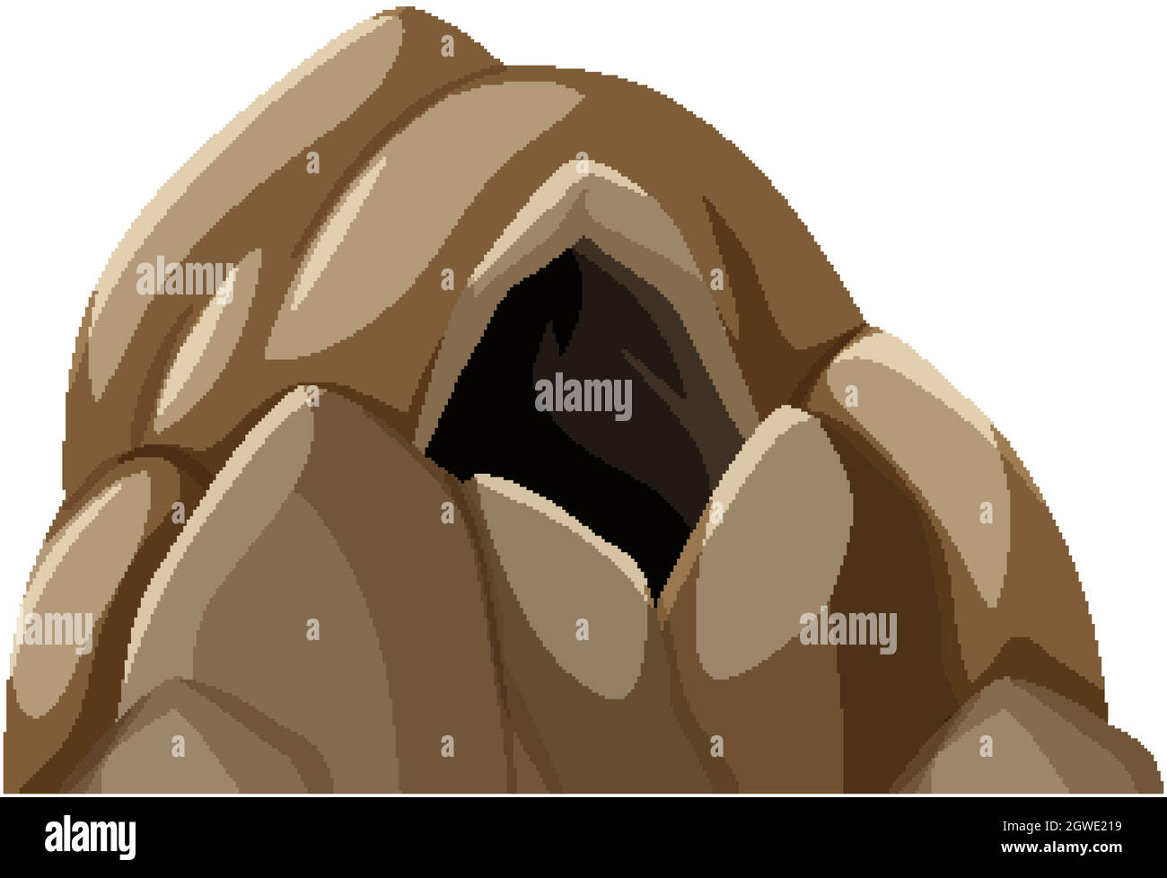 Isolated stone cave on white background Stock Vector Image & Art - Alamy