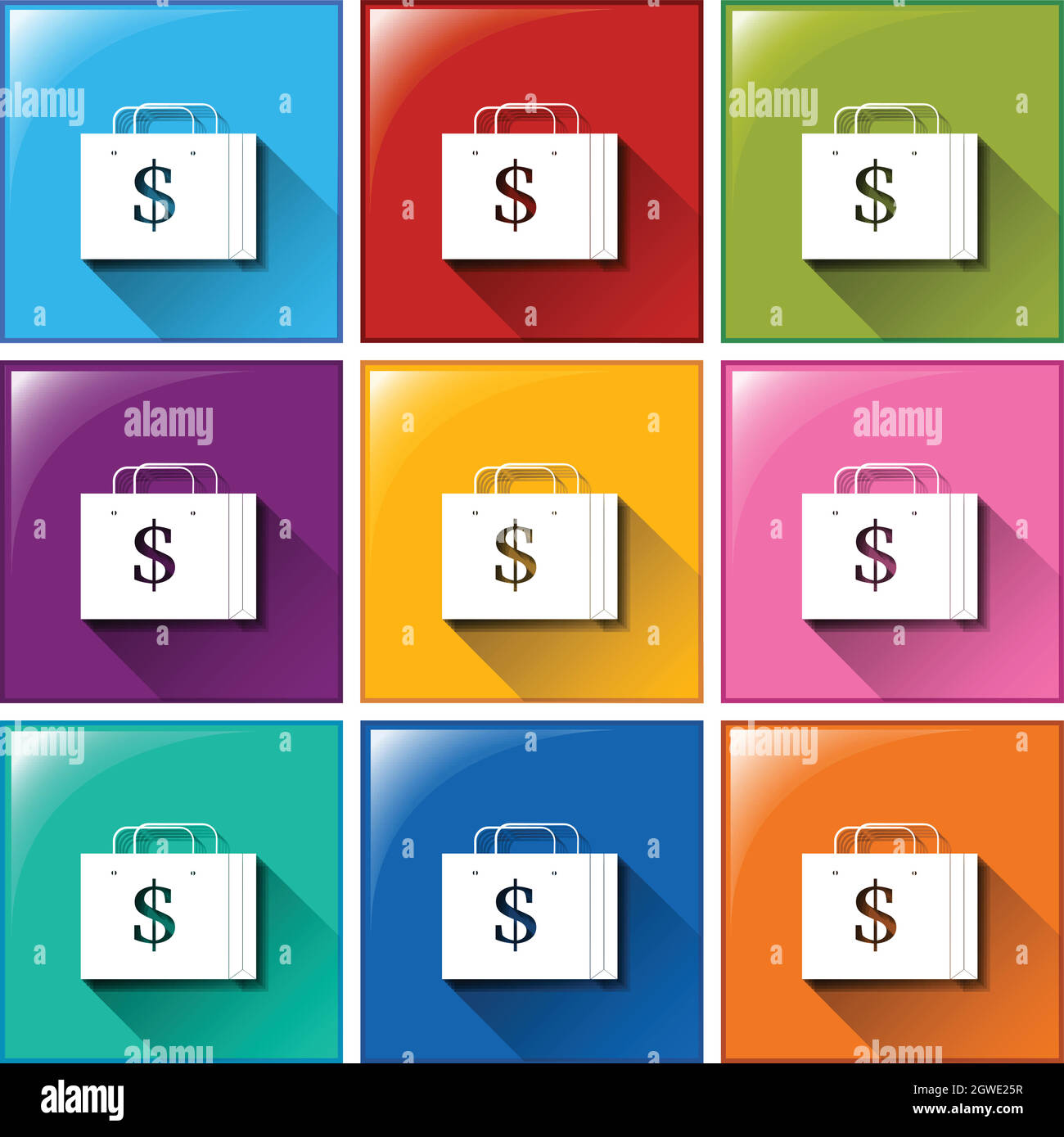 Shopping bag buttons Stock Vector Image & Art - Alamy