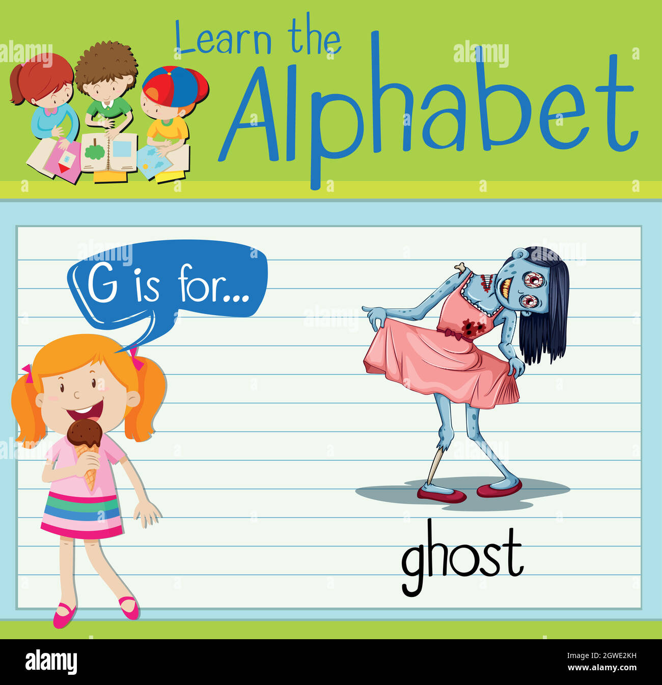 Flashcard letter G is for ghost Stock Vector Image & Art - Alamy