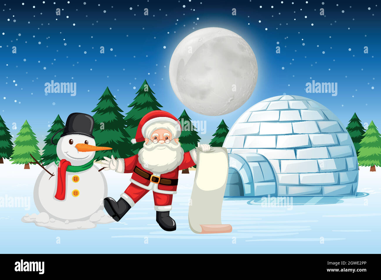 Santa in winter landscape Stock Vector Image & Art - Alamy