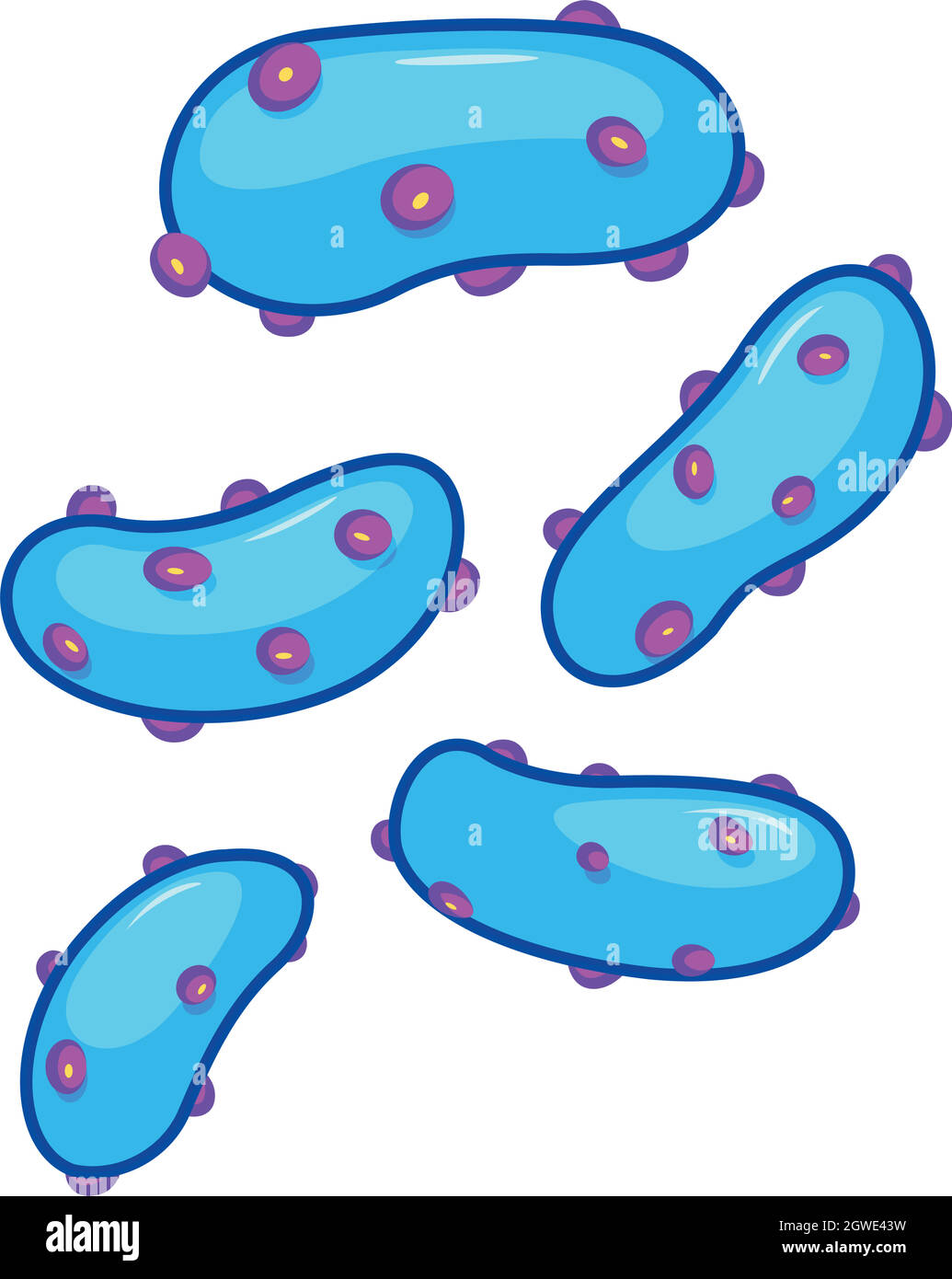 Blue bacteria with pink bumps Stock Vector Image & Art - Alamy